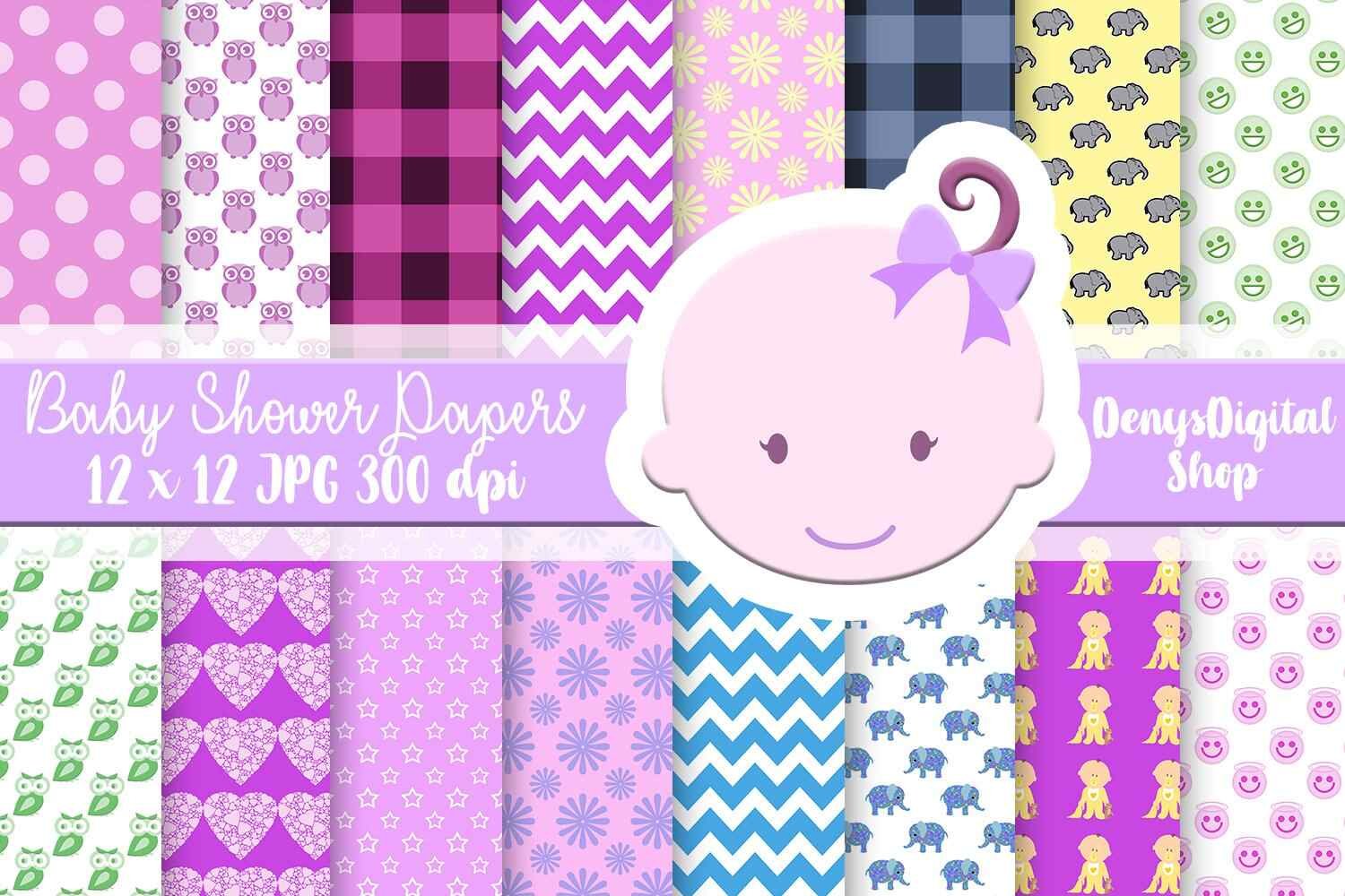 Baby Boy Baby Shower Blue Baby Patterned Scrapbook Papers