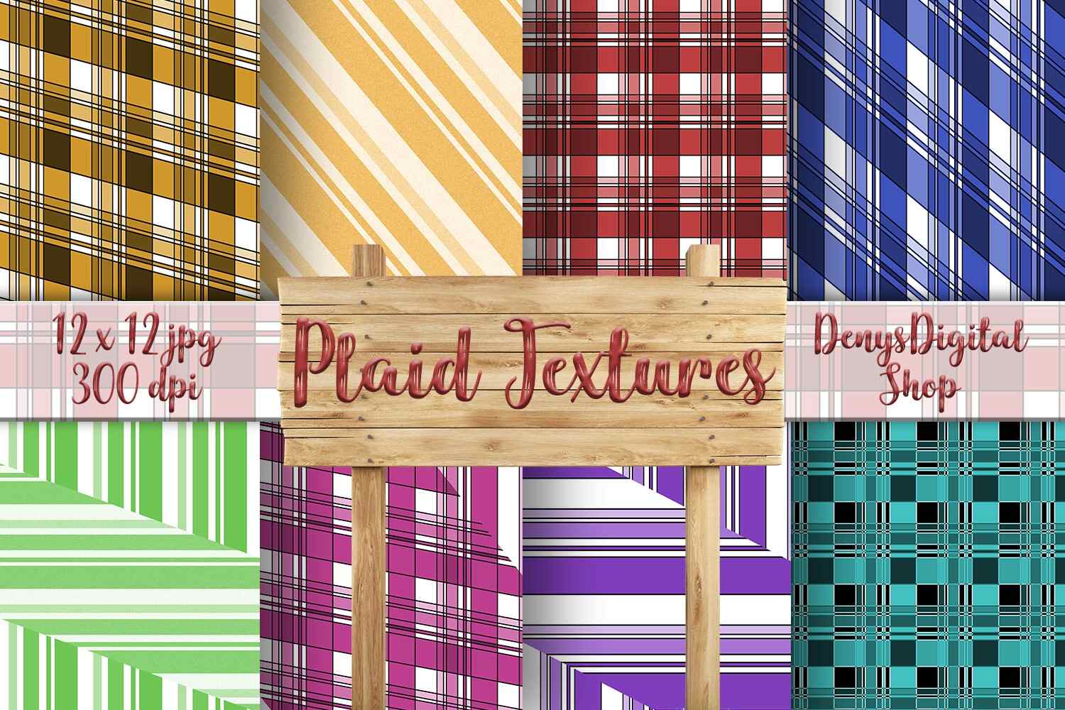 Plaid Textures Rustic Lumberjack Buffalo Scrapbooking Papers