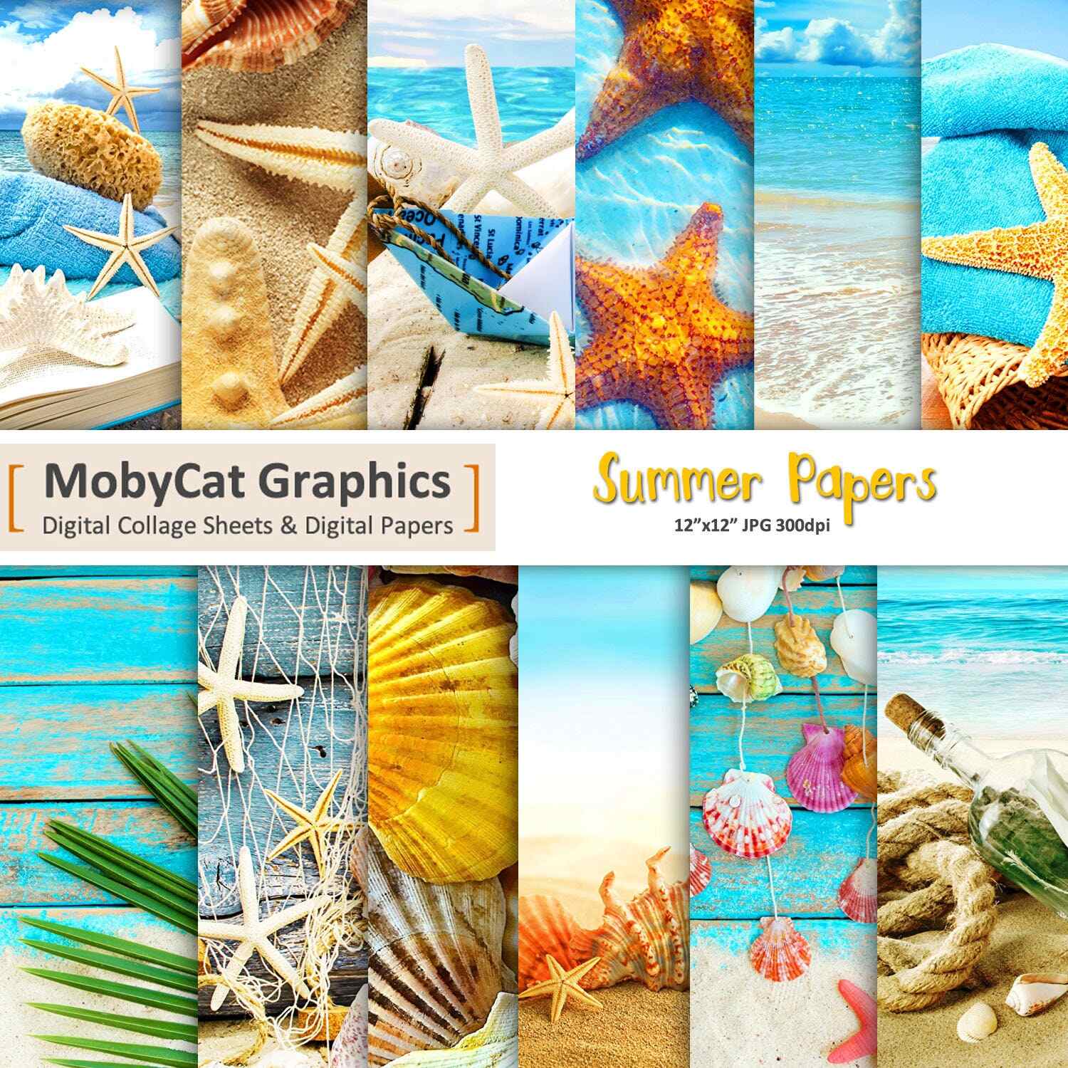 Summer Digital Scrapbook Papers