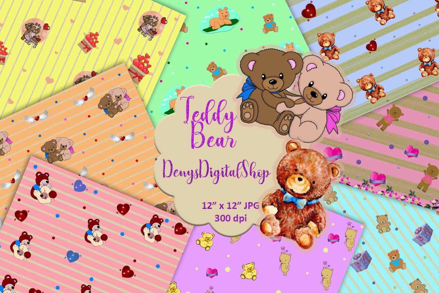 Teddy Bear Scrapbook Papers Teddy Bear Baby Showers Papers