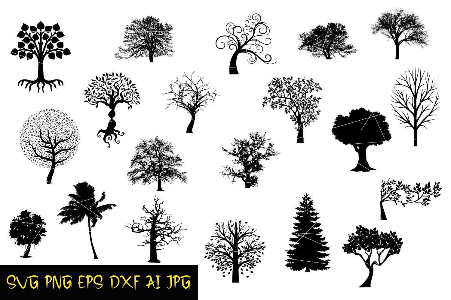 Tree Silhouettes SVG Images for Printable